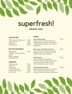 Google Docs Menu Template - Edutechspot