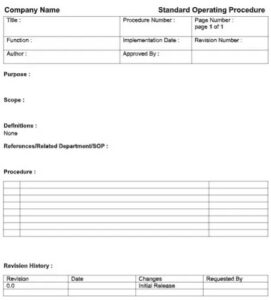 Standard Operating Procedure Template Microsoft Word SOP-Free