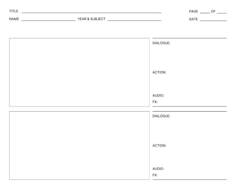 Storyboard Templates [ PPT, PDF, Word, Docs ] - Edutechspot
