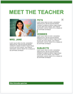 Meet The Teacher Templates - Edutechspot