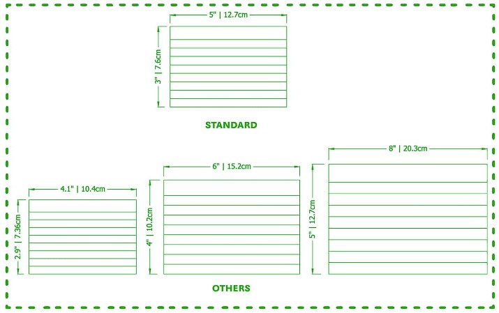 Index Card Sizes Edutechspot