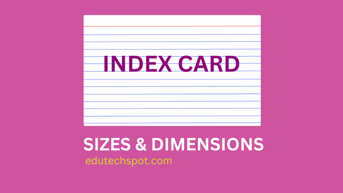 Index Card Sizes Edutechspot