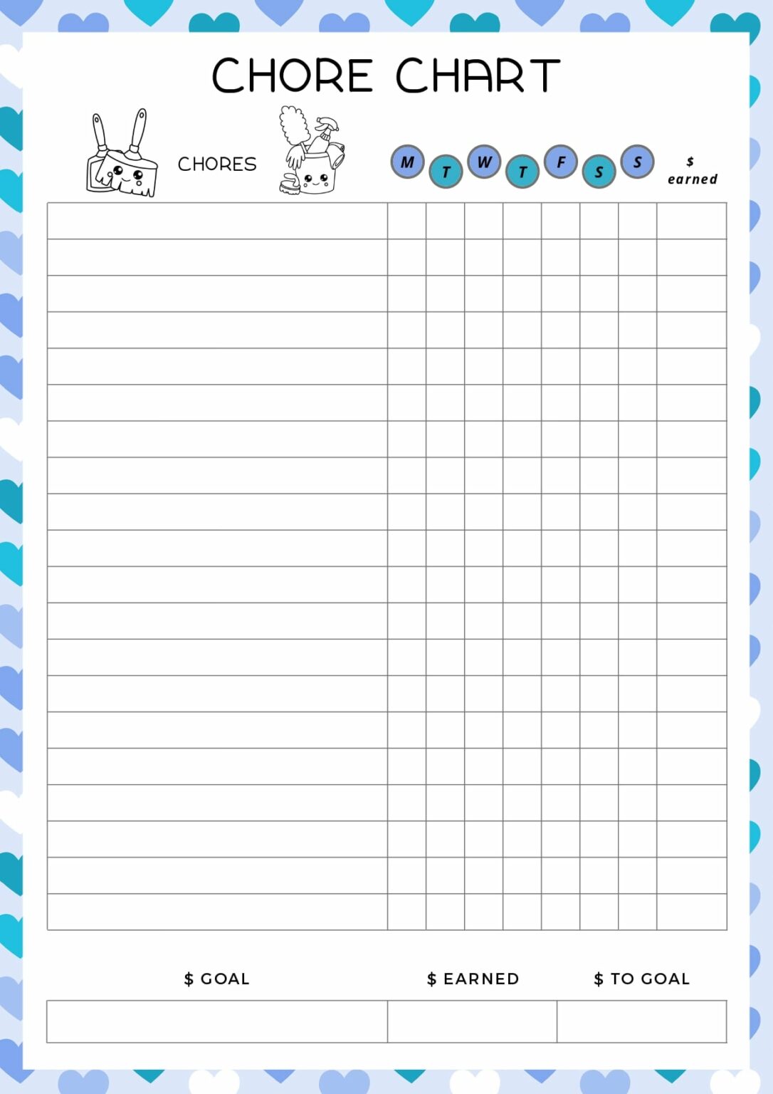 Chore Chart Template - Edutechspot