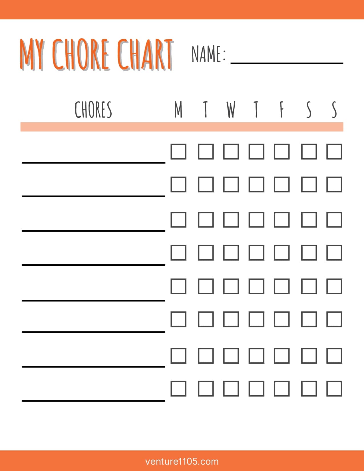 Chore Chart Template - Edutechspot