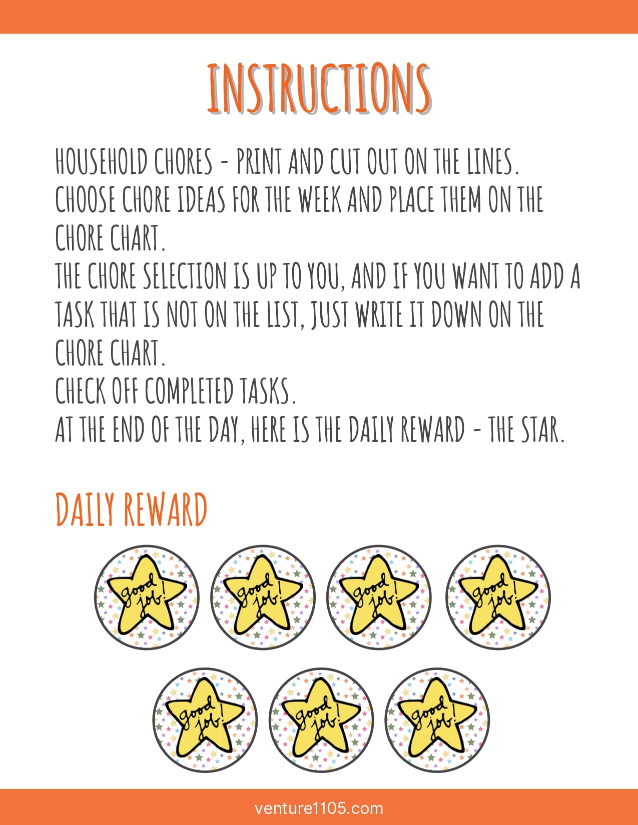 Chore Chart Template - Edutechspot