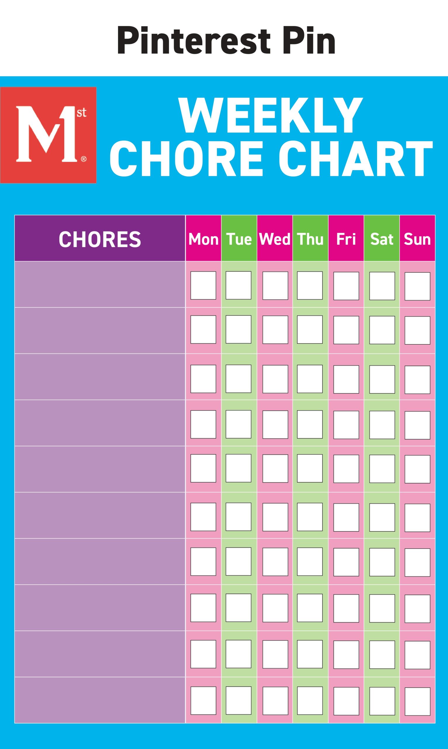 Chore Chart Template - Edutechspot