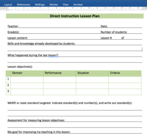 Direct Instruction Lesson Plan Template - Edutechspot